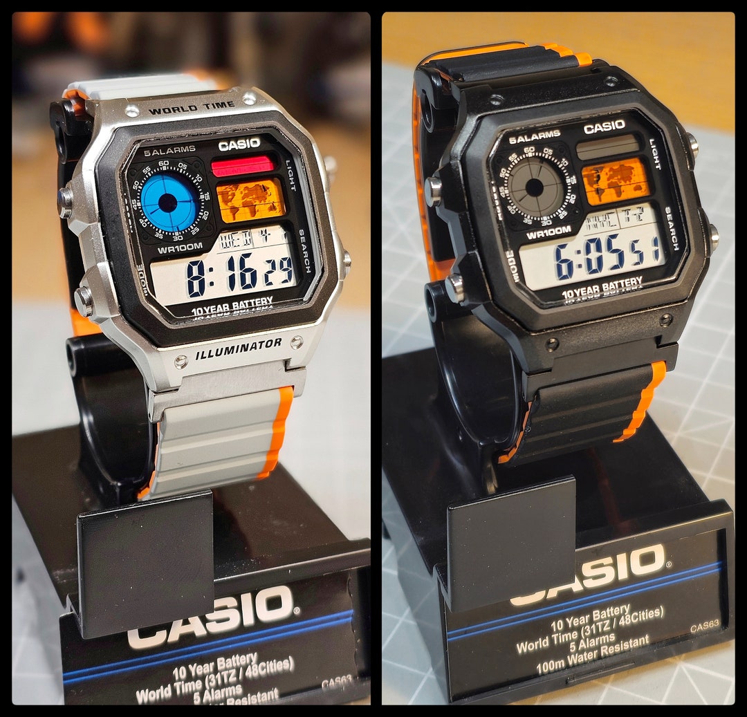 Casio AE-1200 Modified. Color Filtered LCD, Hydromod Case and Magnetic Loop Strap V2 - Etsy