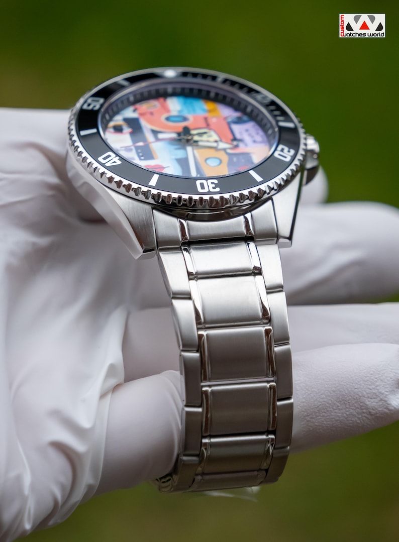 Custom Casio MDV-107 Duro Watch Mod: "duro A'la Cubism" Hand Painted ...
