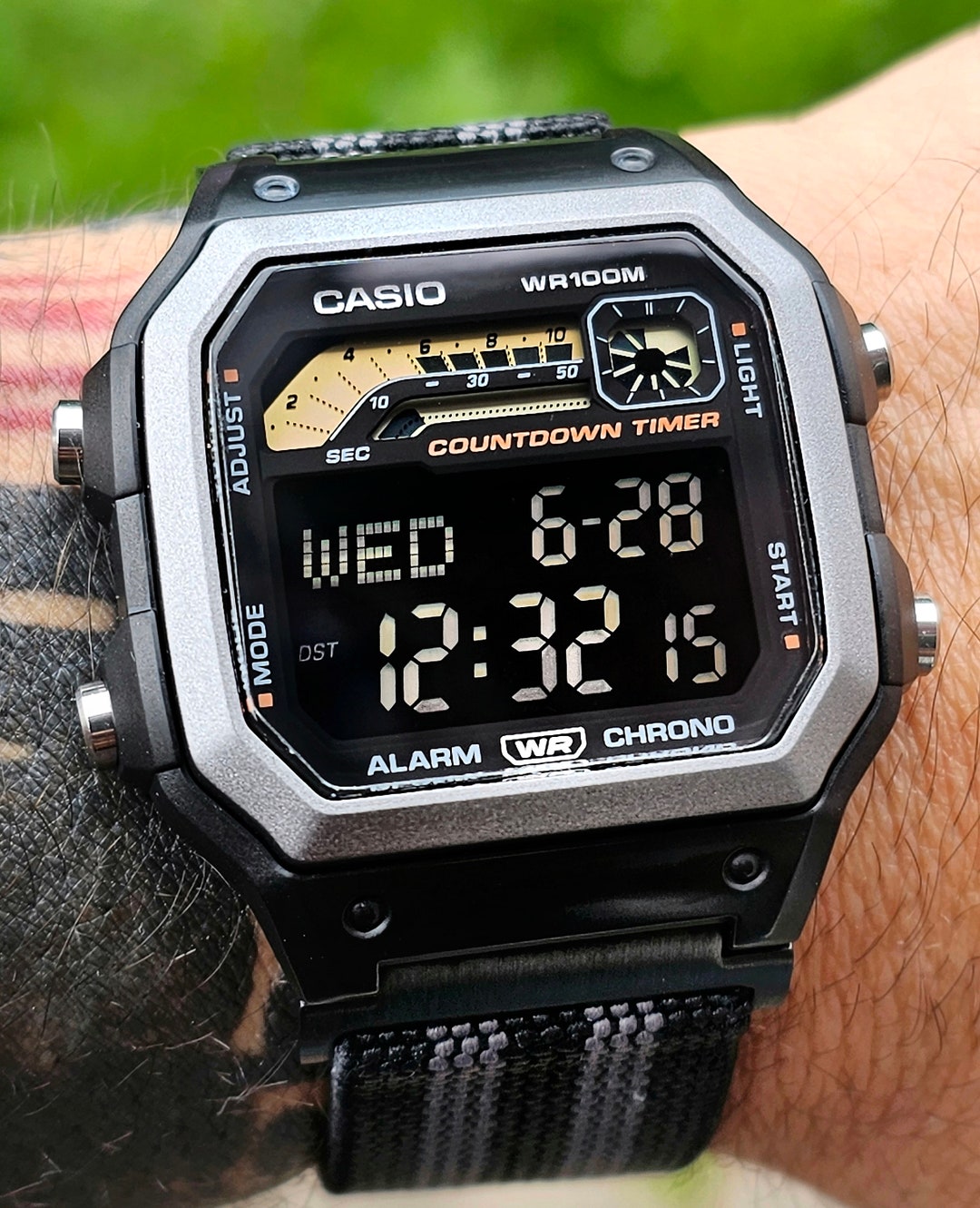 Custom Casio WS-1600 Watch: Hydromod, Negative LCD, Bond Elastic Strap ...