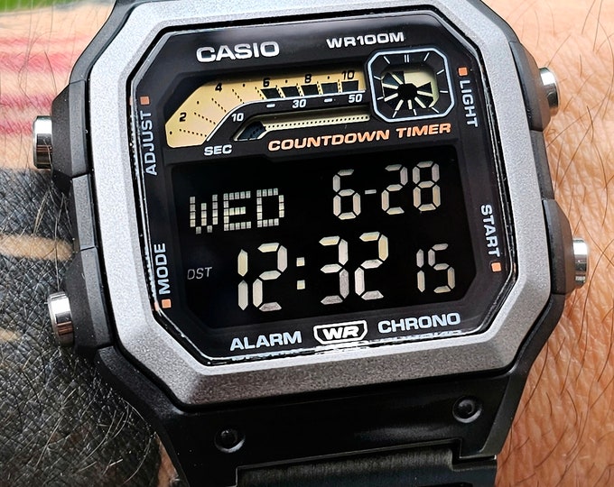 Custom Silver Casio World Time Watch With Color Screen Mod (pick Your ...