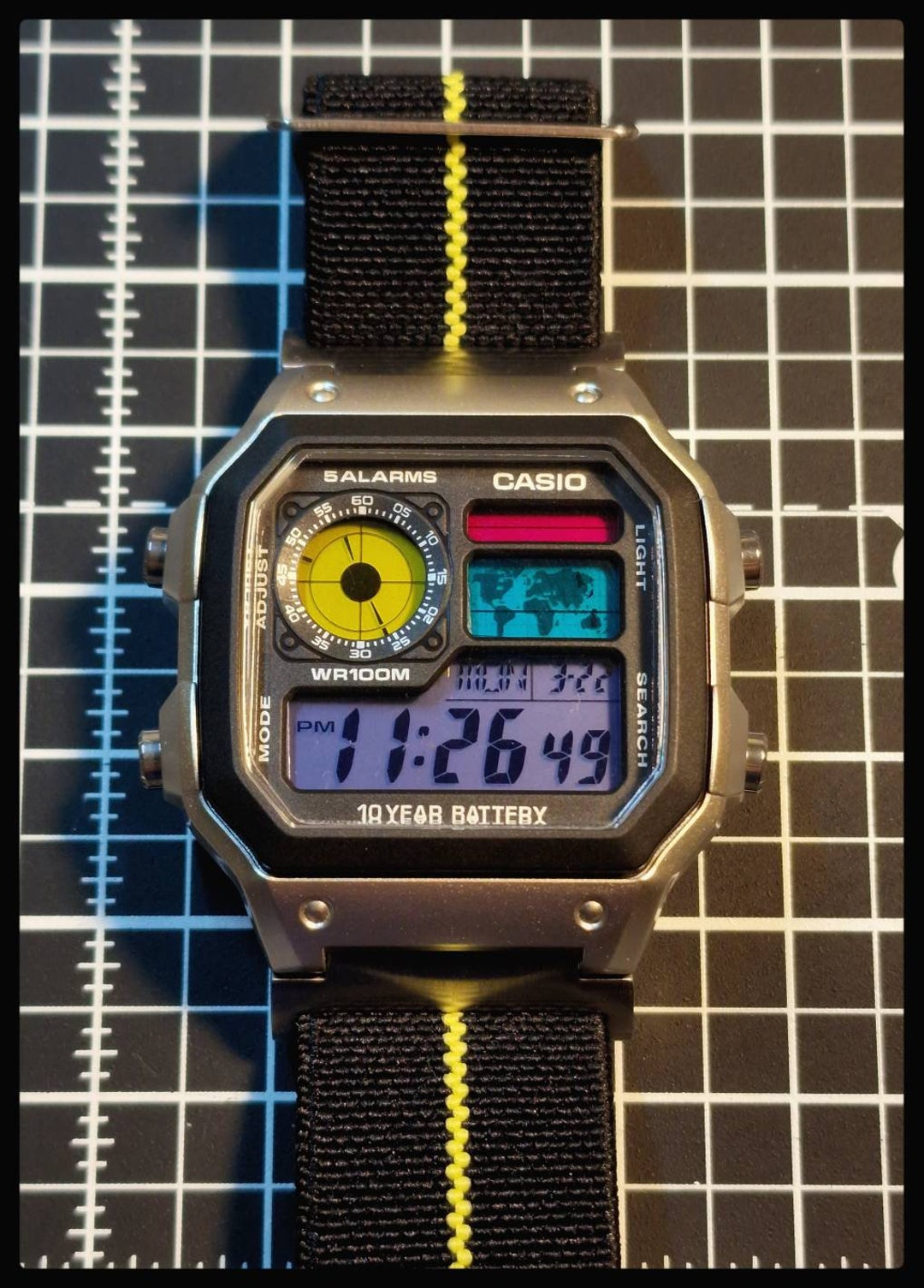 Customizeable Casio AE-1200 Colorful Watch in SILVER Case. Pick Your ...