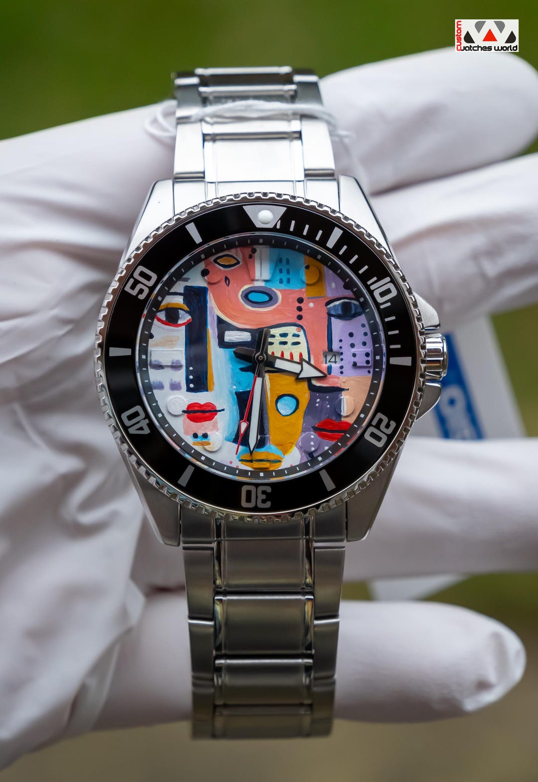 Custom Casio MDV-107 Duro Watch Mod: "duro A'la Cubism" Hand Painted ...