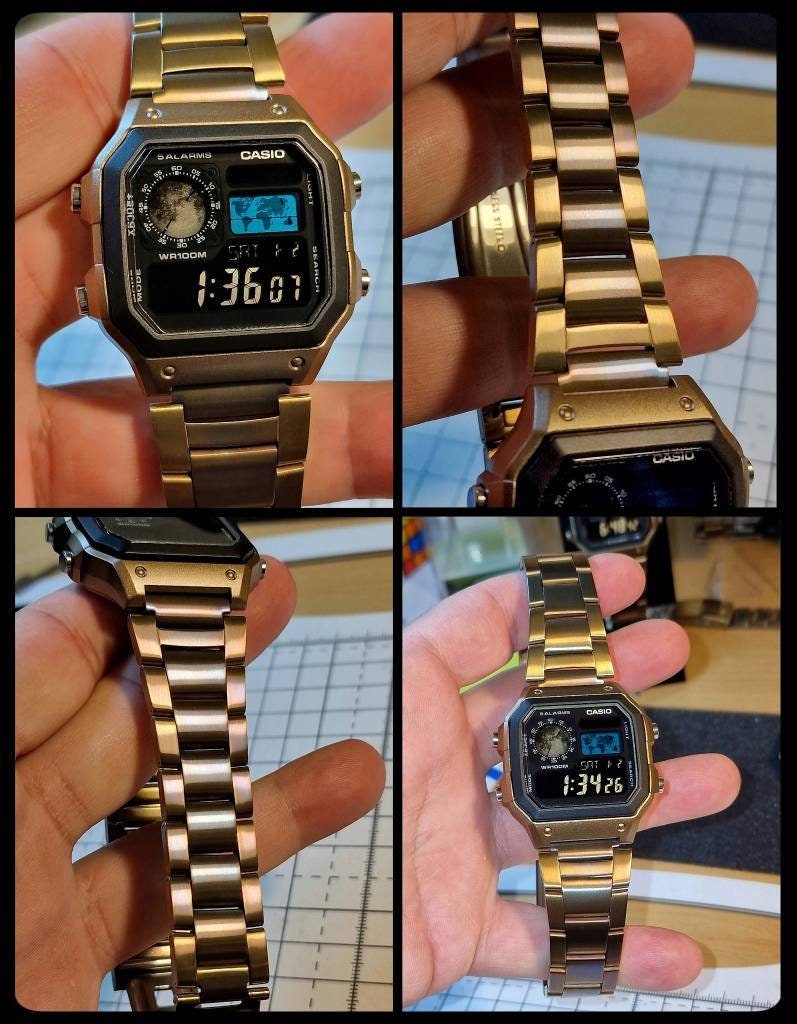 Modified Watch Based on Casio AE-1200 "full Moonshine" Bronze Color ...