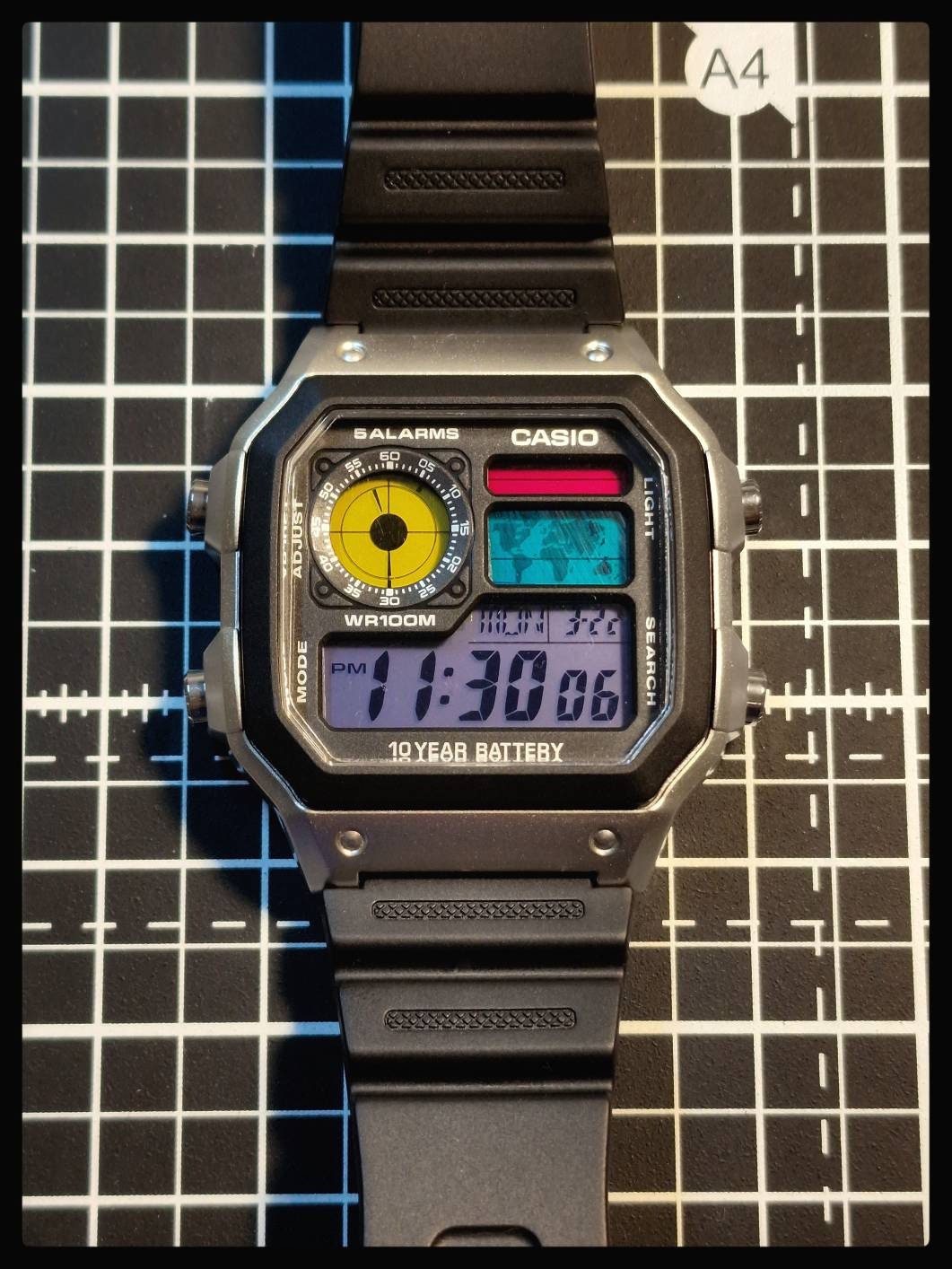 Customizeable Casio AE-1200 Colorful Watch in SILVER Case. - Etsy