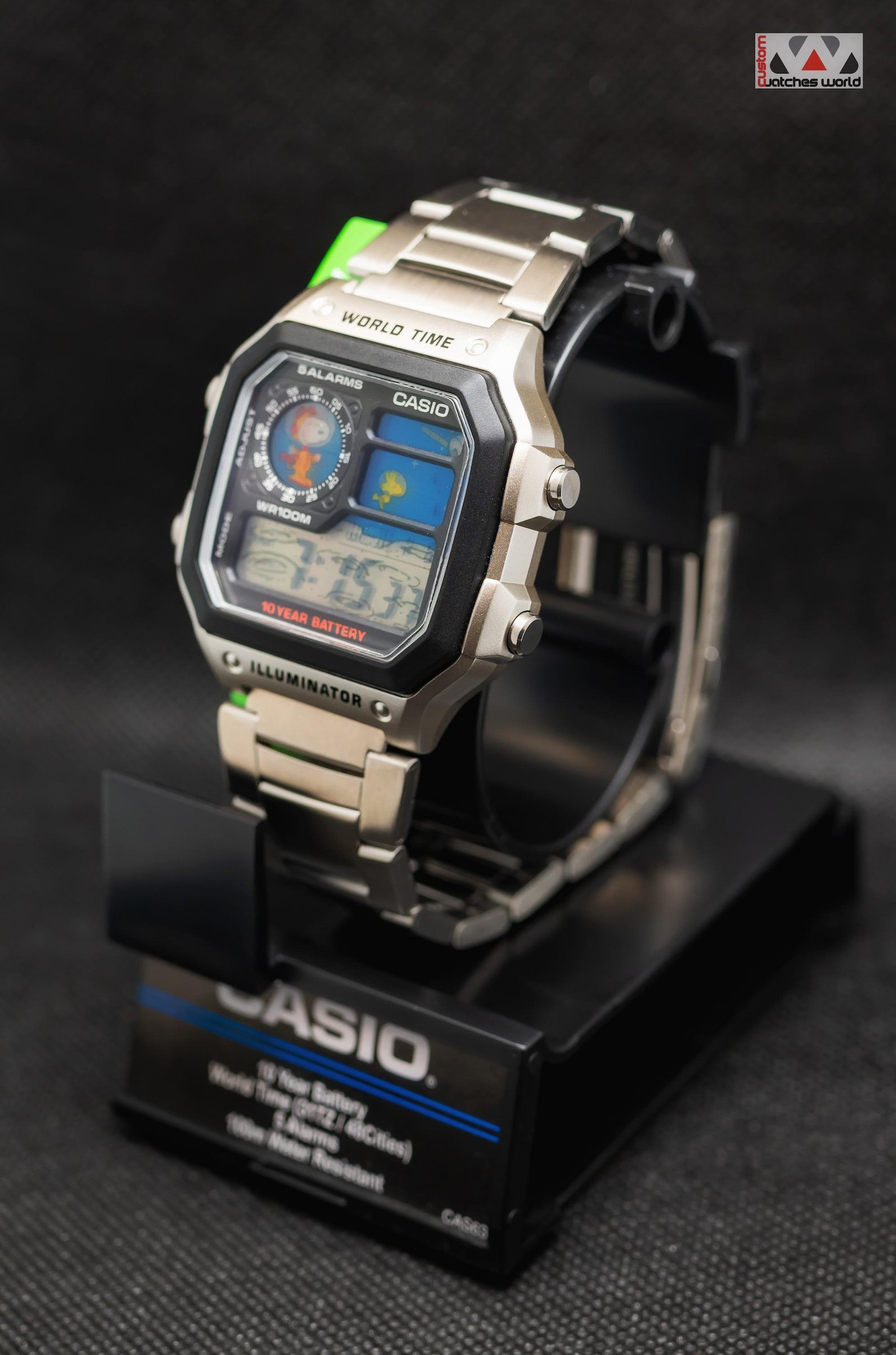 Modified Casio AE-1200 'snoopmoon' Colorful LCD and Polished Stainless ...