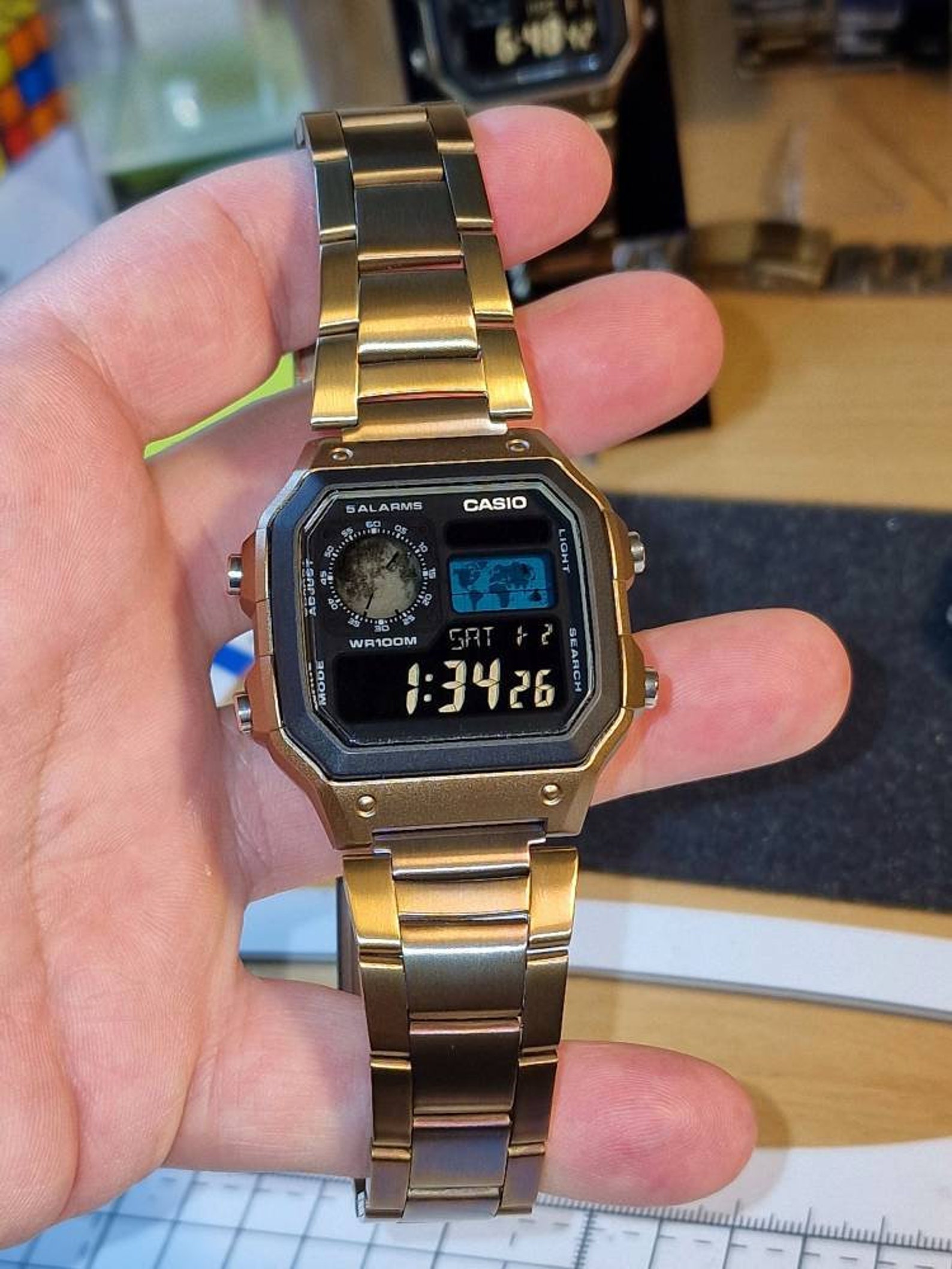 Modified Watch Based on Casio AE-1200 "full Moonshine" Bronze Color ...