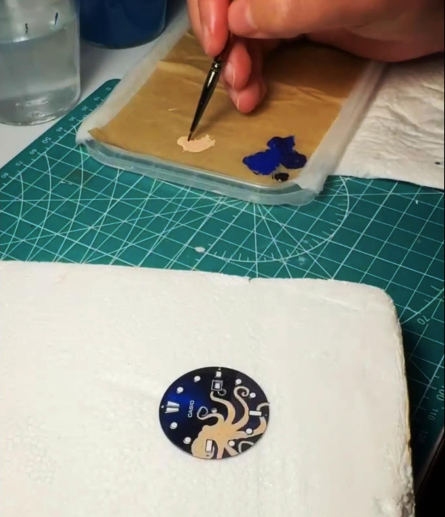 Custom Casio MDV-106/107 'duro Deapsea2' Watch Mod: Hand Painted Dial ...