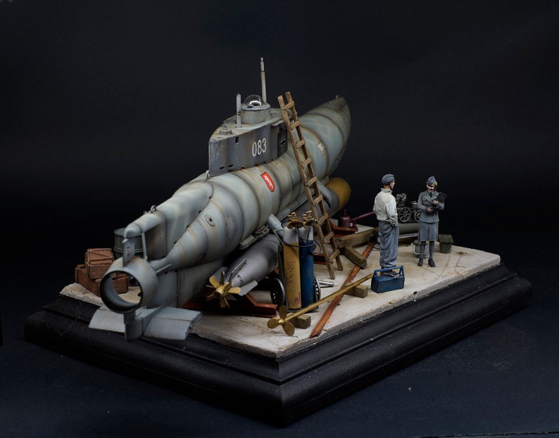 German WWII Midget Submarine Diorama With Two Resin Figures - Etsy