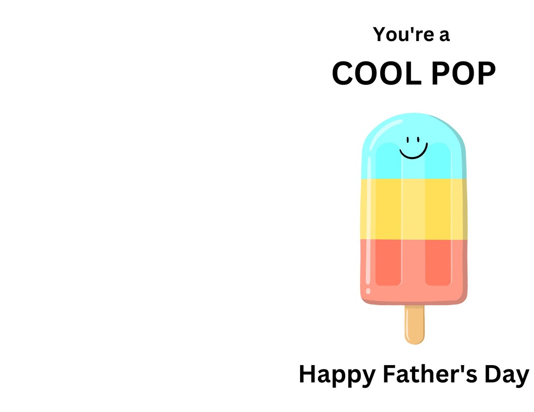 You're a Cool Pop Fathers Day Card - Etsy