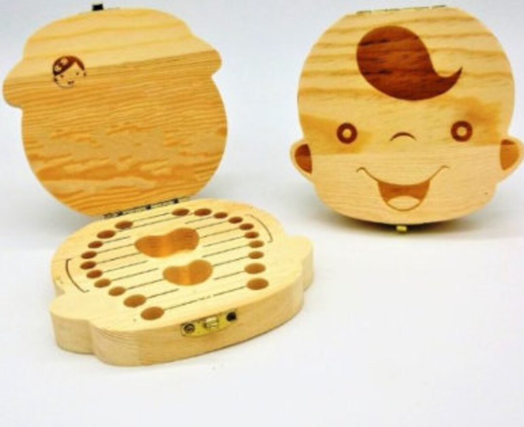 Baby teeth box file cdr y dxf vector download para corte cnc - Etsy España