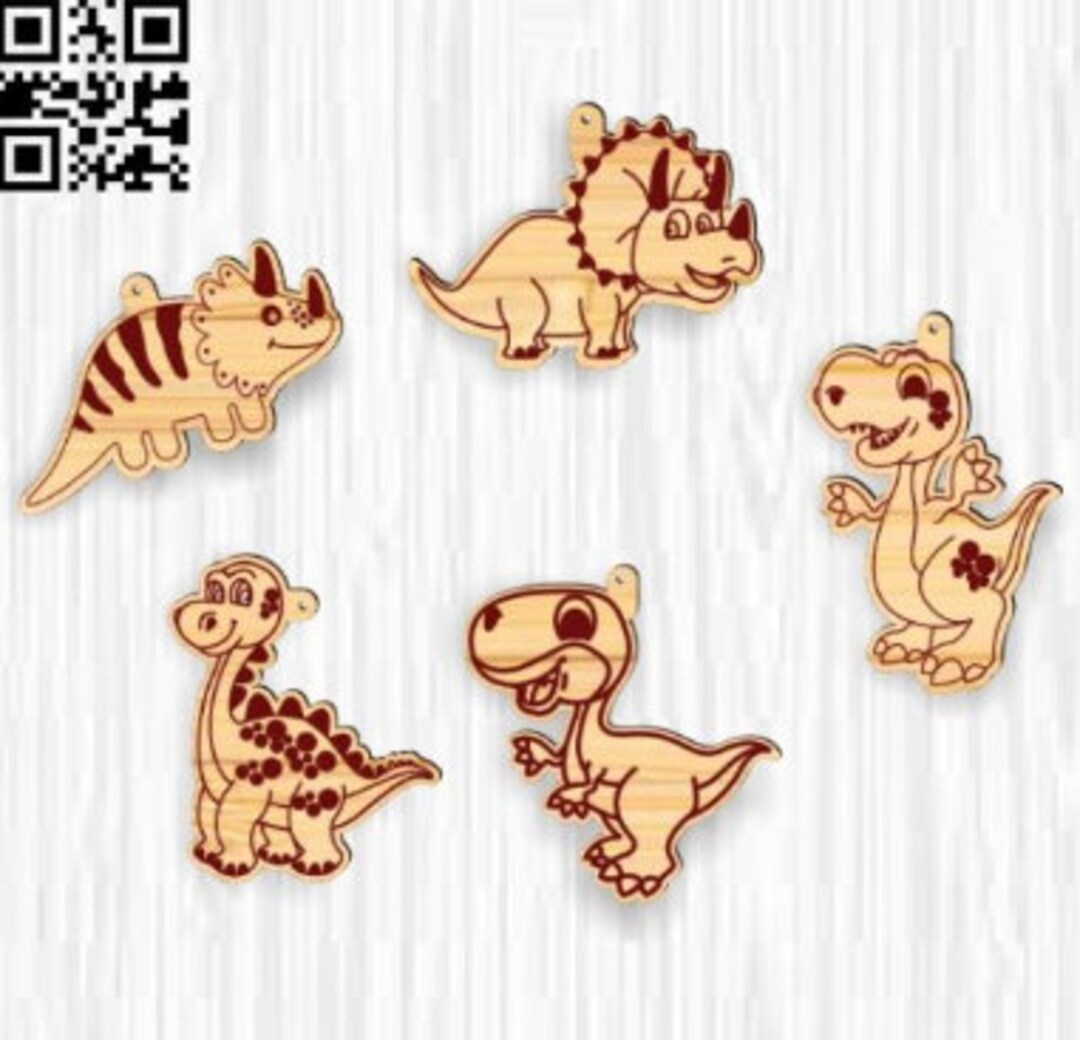 Dinosaur Keychain File Cdr and Dxf Vector Download Laser - Etsy Australia
