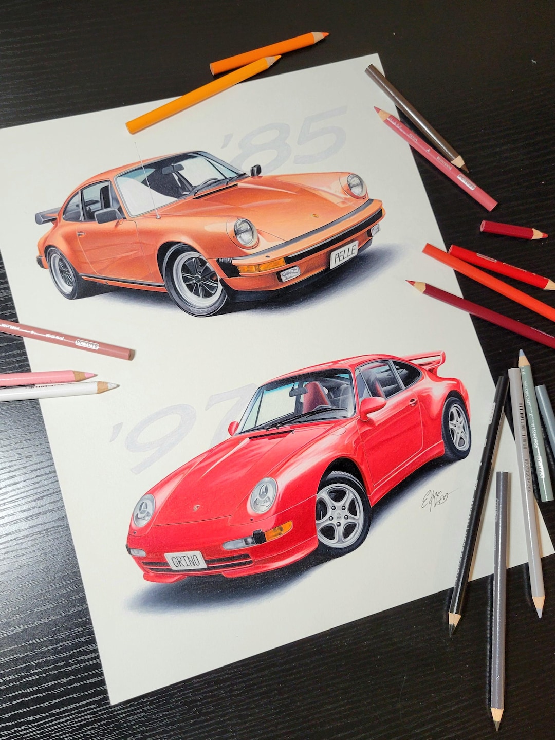 Custom Car Drawing, Car Drawing, Car Painting, Car Art, Hand Drawn Art ...
