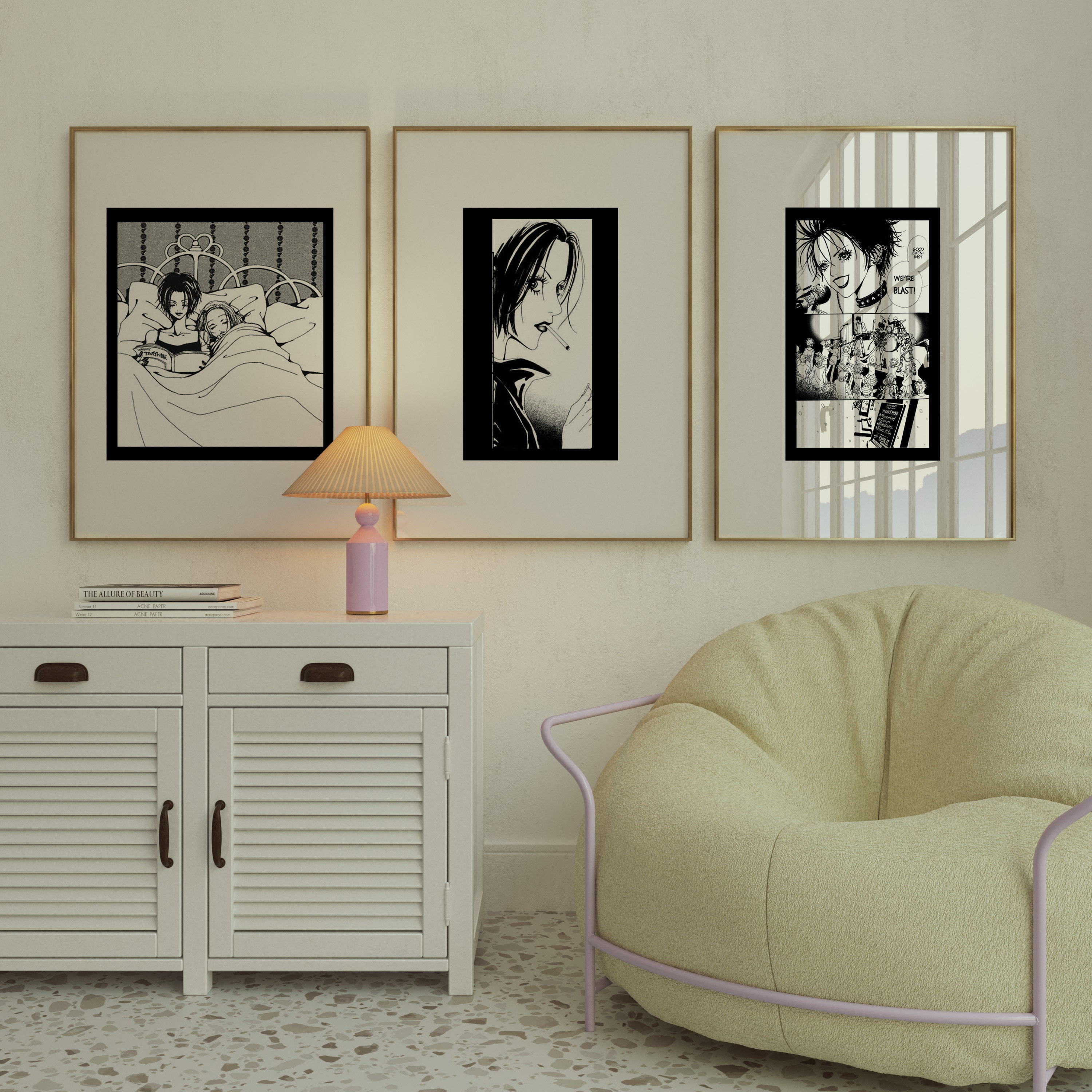 Set of 6 Nana Poster, Japan Anime Poster, Poster Print, Black Stones ...