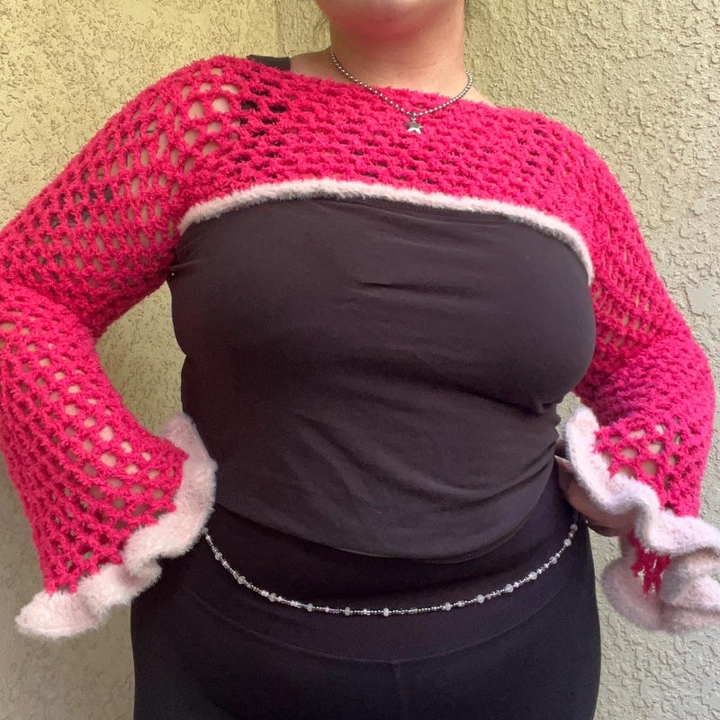 Fuzzy Pink Top - Etsy