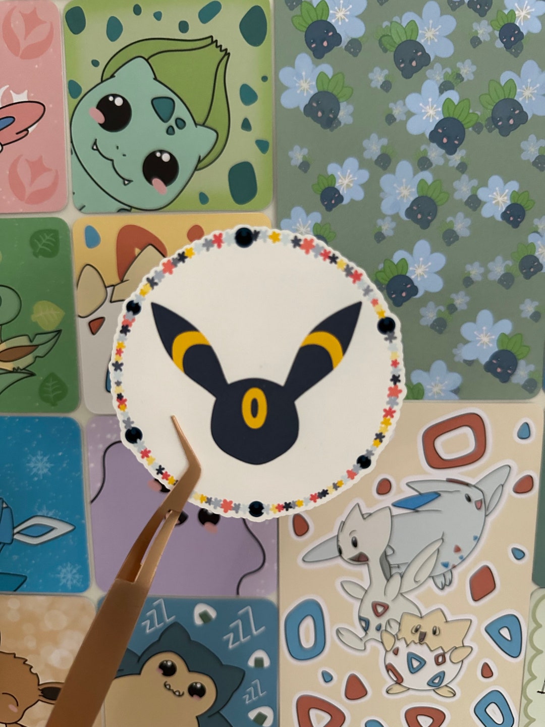 Umbreon Flower Vinyl Die Cut Sticker - Etsy