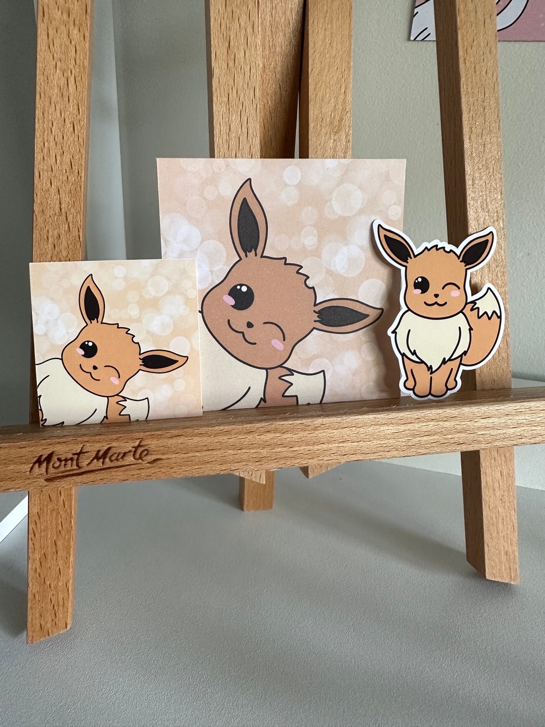 Kawaii Eevee Art and Vinyl Die Cut Sticker Pack Pieofthepumpkin - Etsy