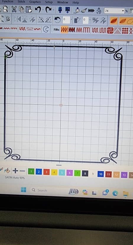 Digital Embroidery Frame: Simple Black Ornament, Decorative DIY Design ...