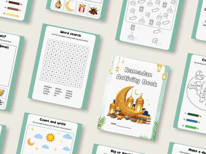 Ramadan Activity Book for Kids Ages 5-7: Islamic Puzzles & Coloring ...