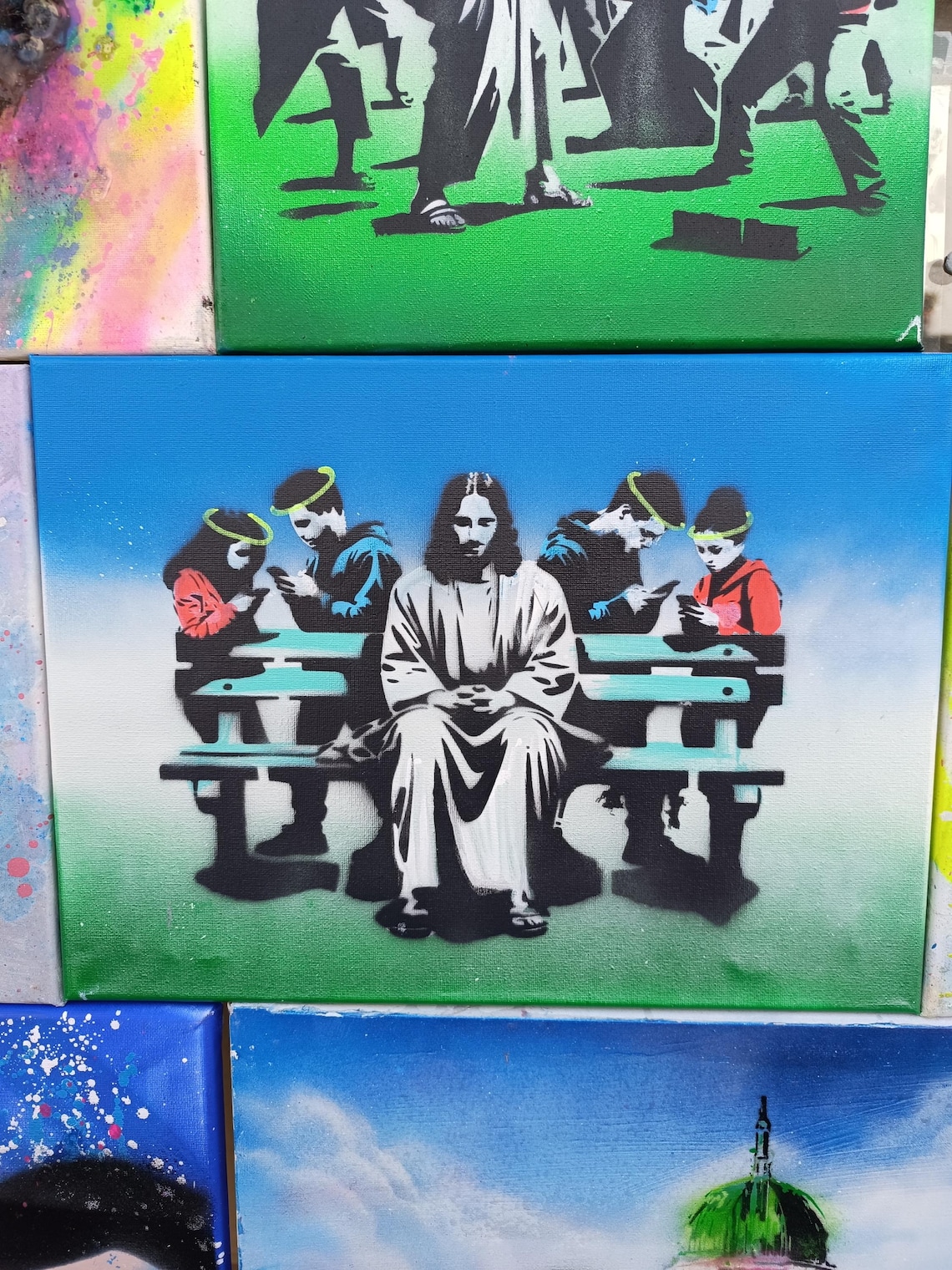 Jesus at a Bench With Children - Etsy