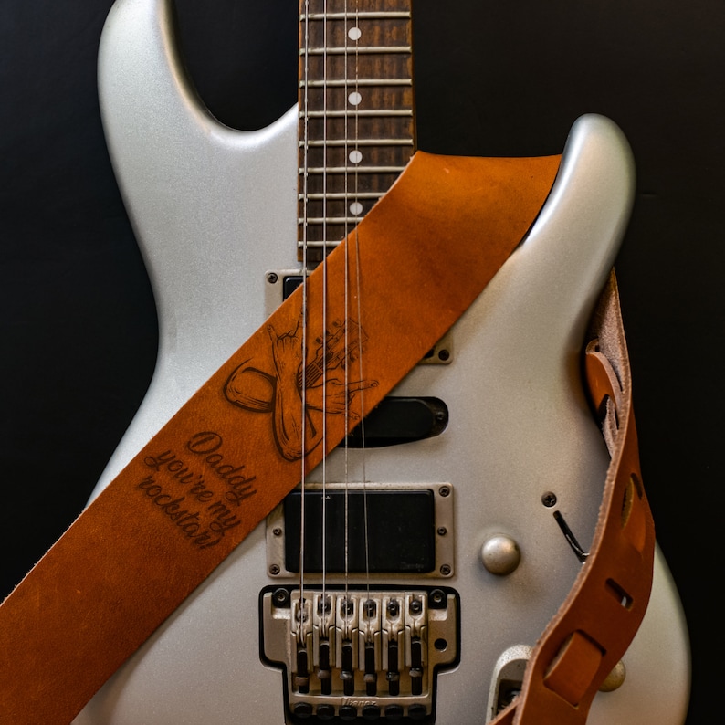 Personalized Leather Guitar Strap Anniversary Gift for Him - Etsy