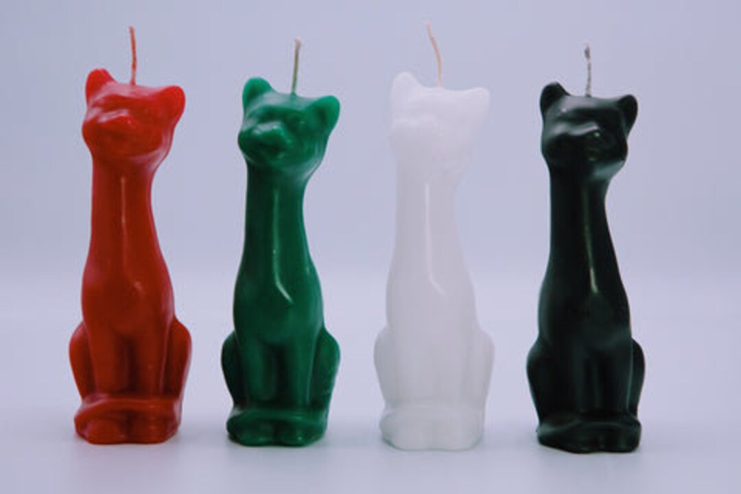 Cat Shaped Candle (multiple Colours) 5 1/2" Long | Cat Candles | Spell ...