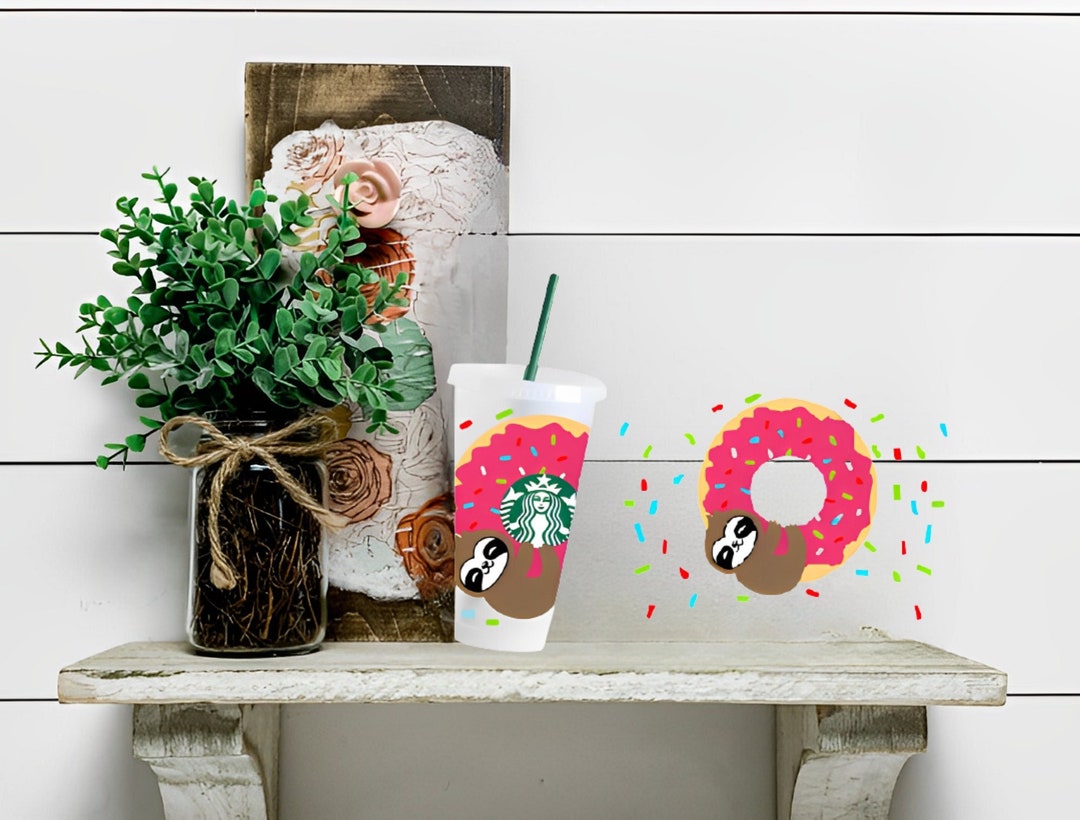 Donut Sloth Starbucks Cold & Hot Cups - Etsy