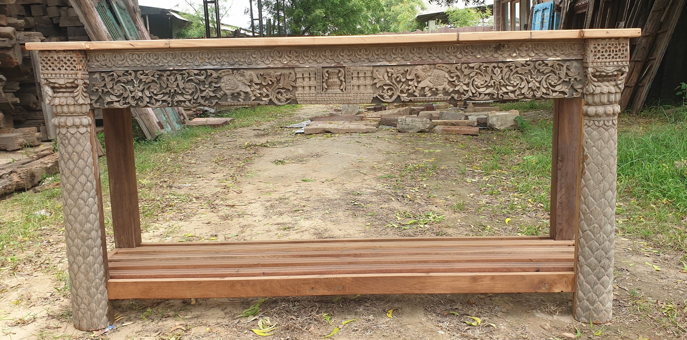 Wooden Indian Carved Wood Console Table/beautiful Furniture - Etsy