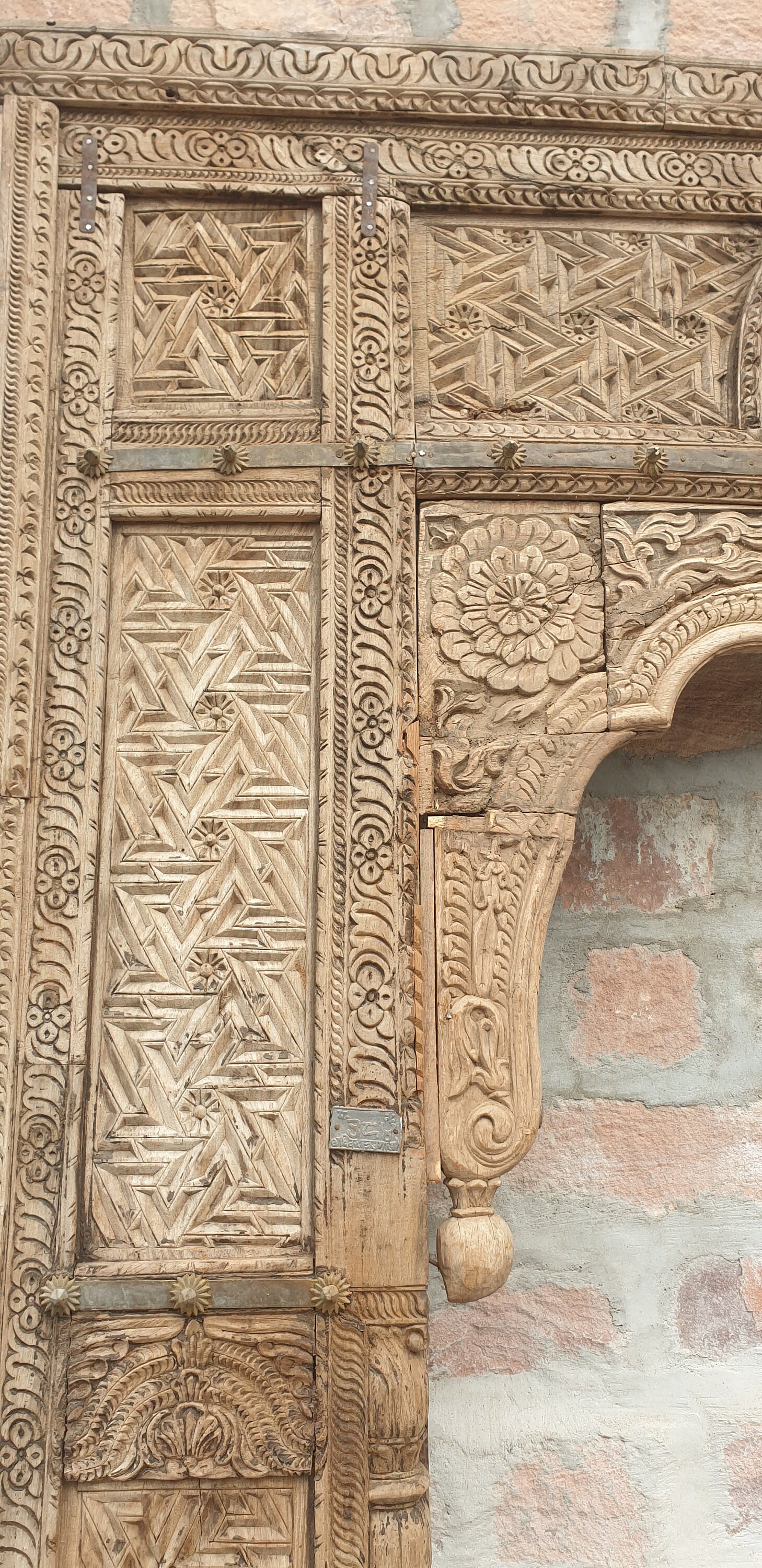 Antique Carved Teak Scalloped Arch, Reclaimed Wood Huge Floor MIRROR ...