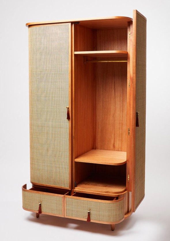 Rattan and Teak Rounded Wardrobe Cane Home Decor Wardrobe - Etsy UK