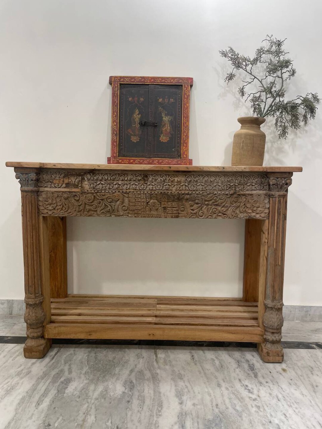 Wooden Console Table Carved Indian /home Decor Console Table ...
