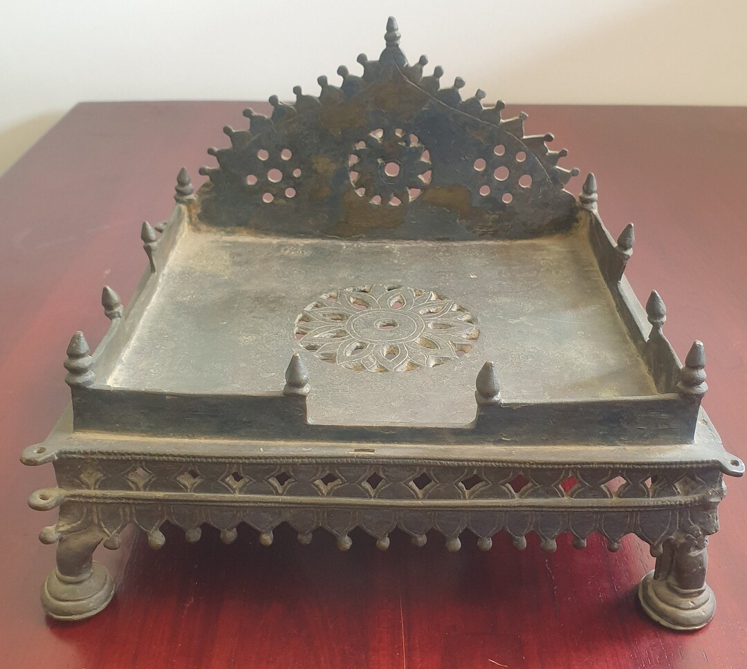 Antique Temple Idol's Stand Brass Jali Cut Idol/ Statue - Etsy