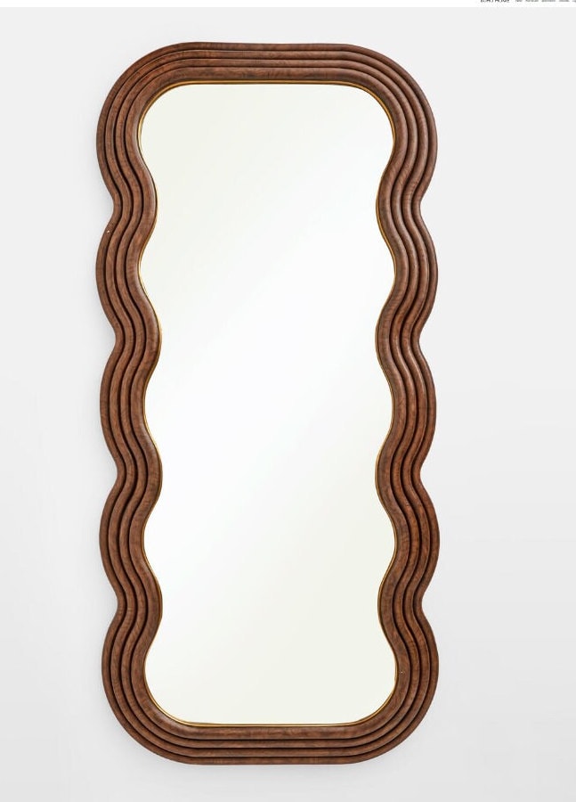 Wall Mirror Wooden Wall Mirror Curved Mirror Wall Decor - Etsy