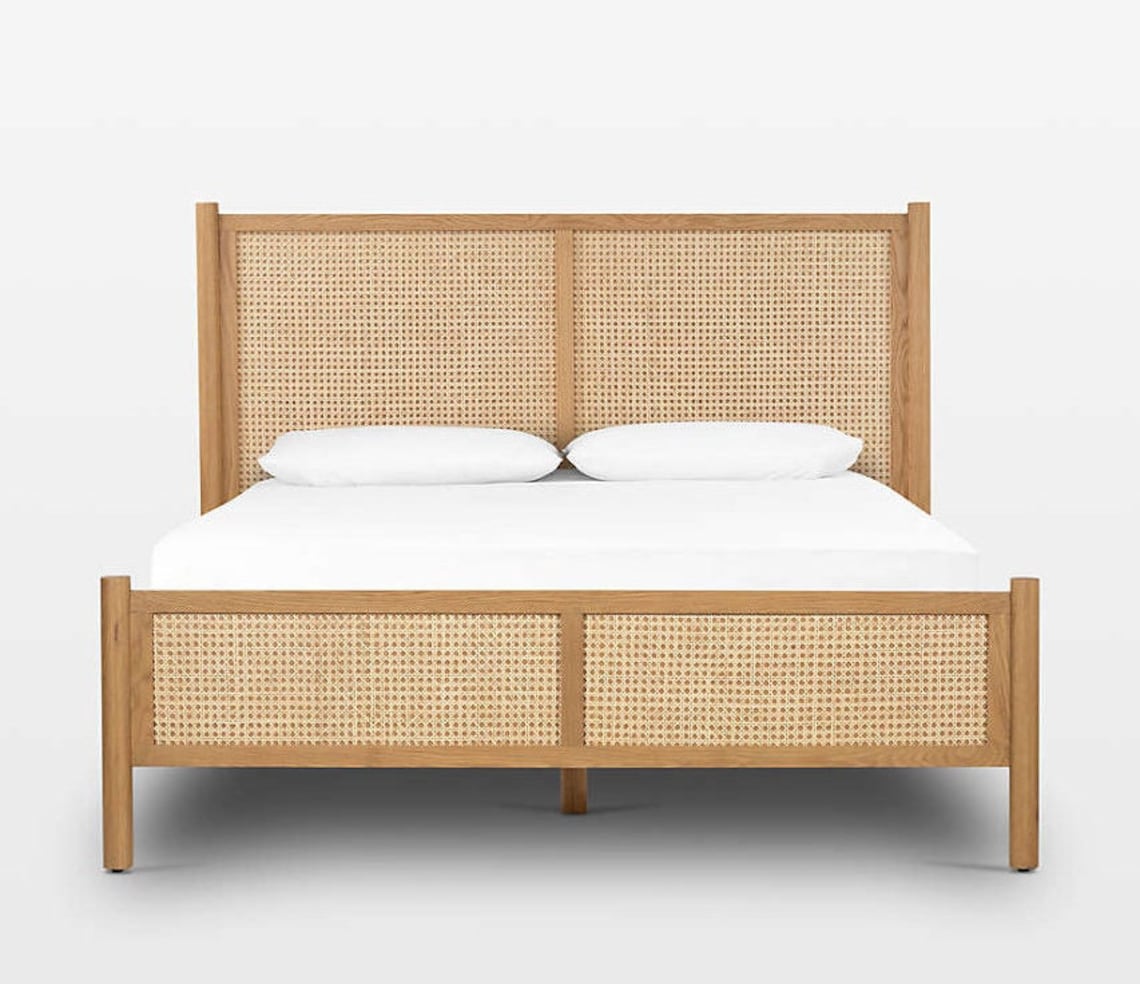 Wooden Cane Bed King Size Bed Oak Wooden Bed Home Decor Bed - Etsy