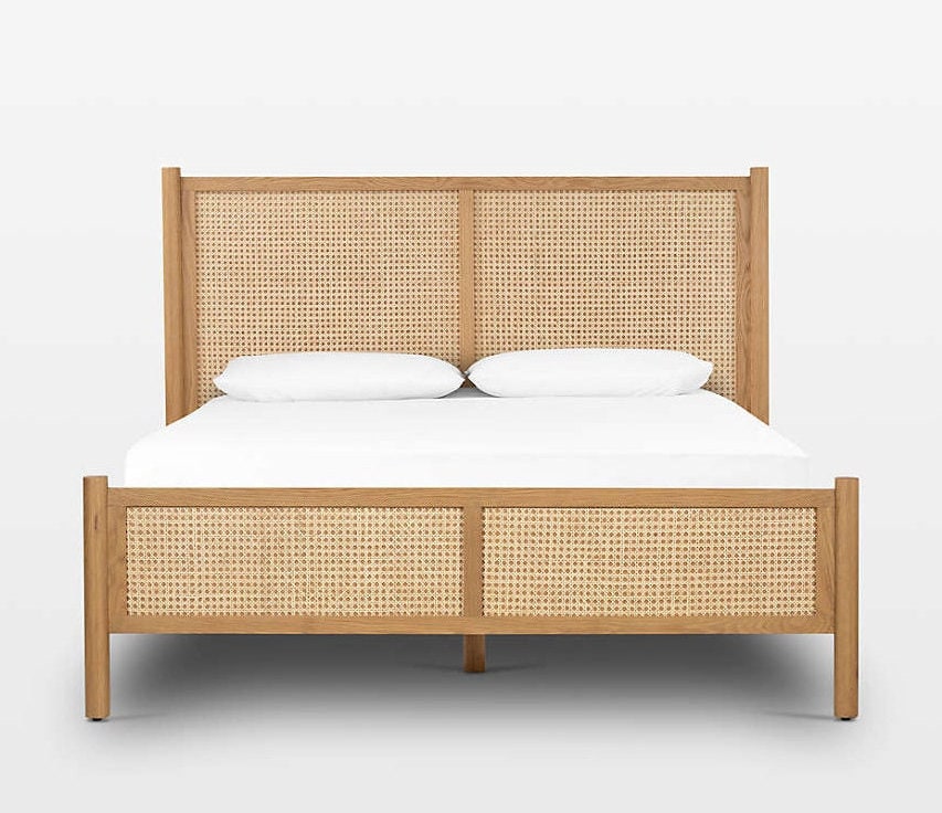 Wooden Cane Bed King Size Bed Oak Wooden Bed Home Decor Bed - Etsy