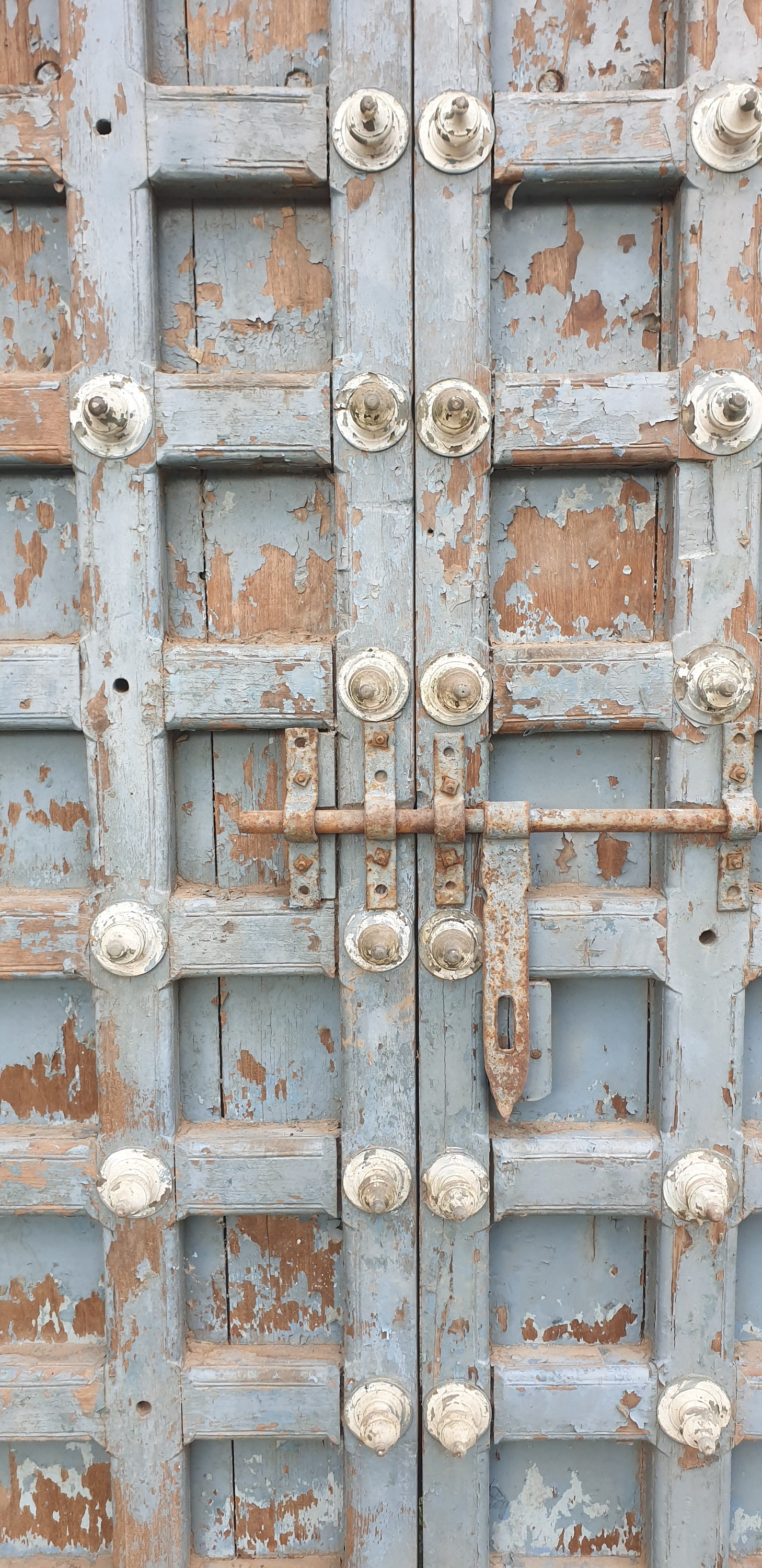 Antique Style Indian Doors, Bohemian Style Rustic Blue Indian Doors ...