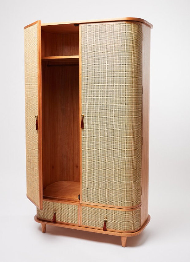 Rattan and Teak Rounded Wardrobe Cane Home Decor Wardrobe - Etsy UK