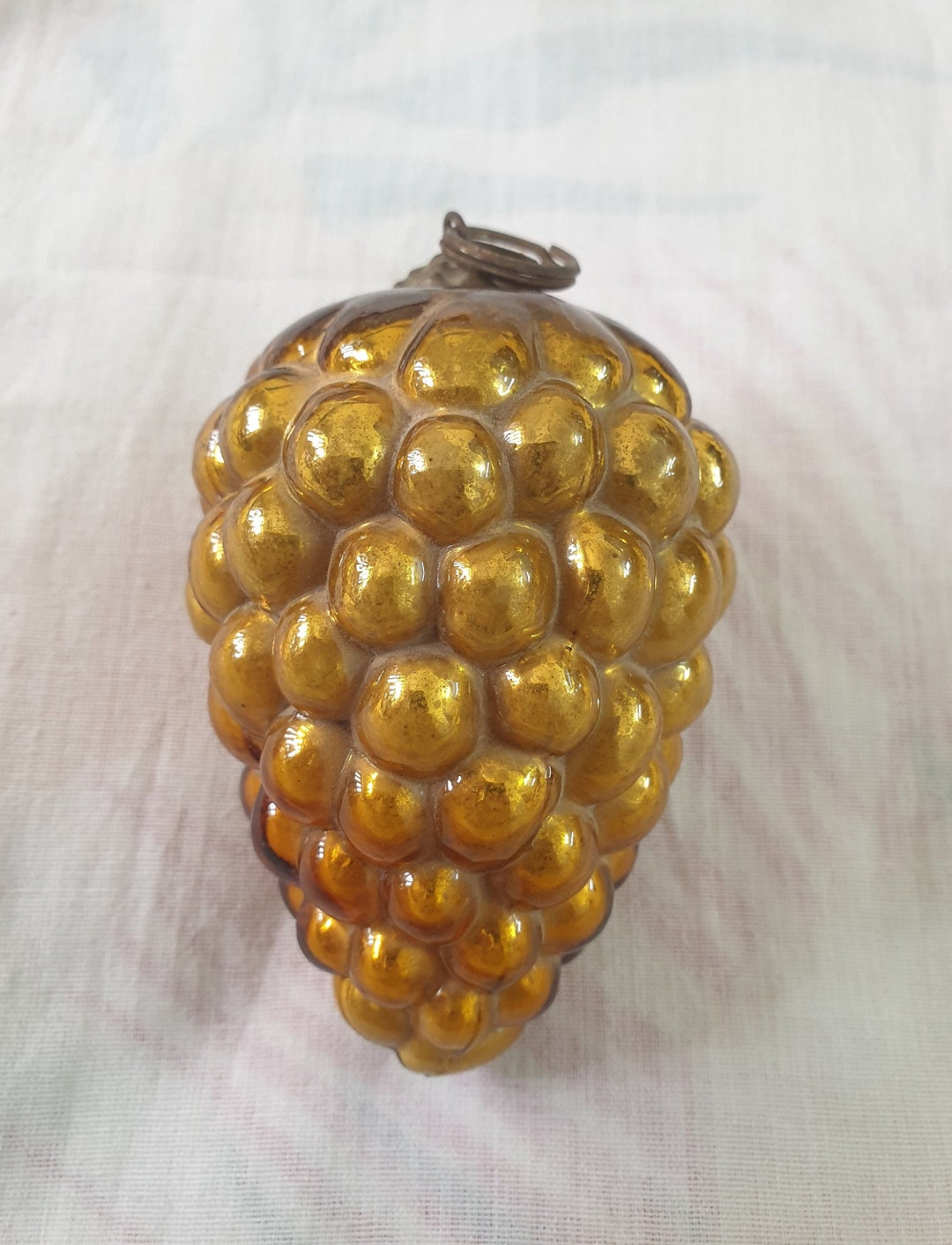Christmas Ornament Antique Kugel Grape Shape in Golden Vintage German ...