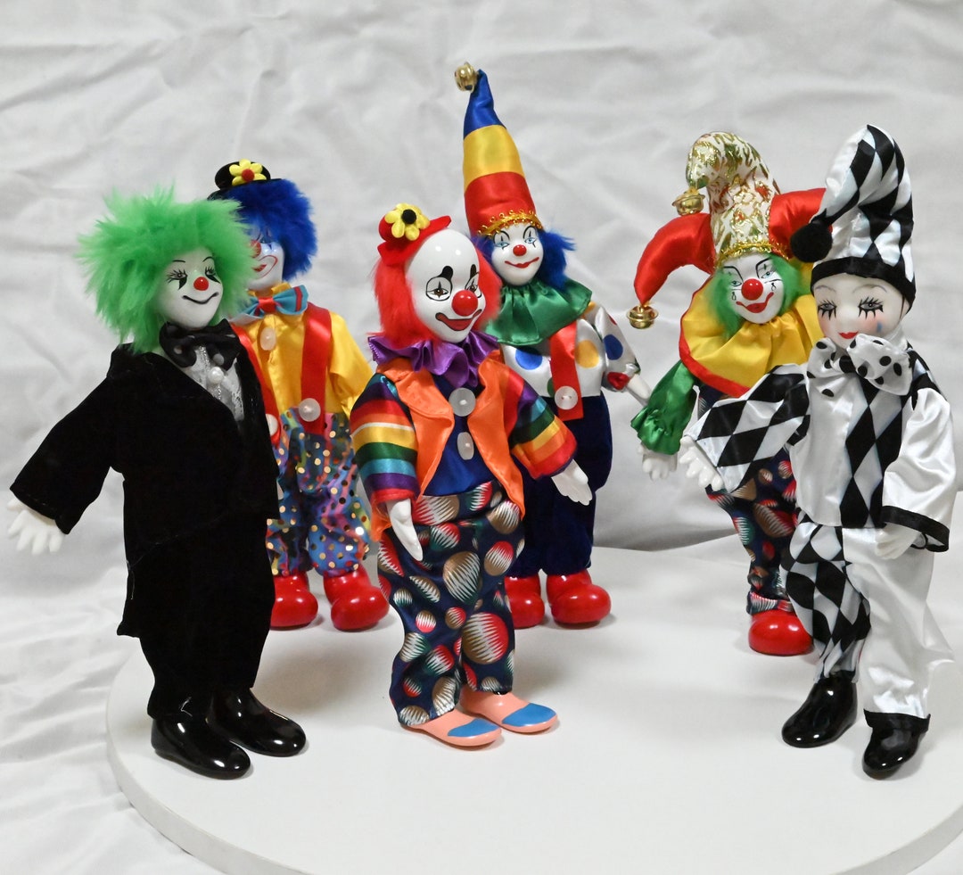 Cute Clown Porcelain Dolls,circus Clown Collection Toys,home Desktop ...