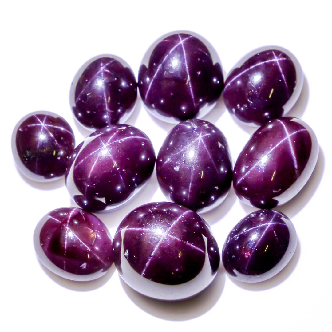 Natural Star Garnet Crystal Small Size 6 Rays Star Garnet Cabochon 10 ...