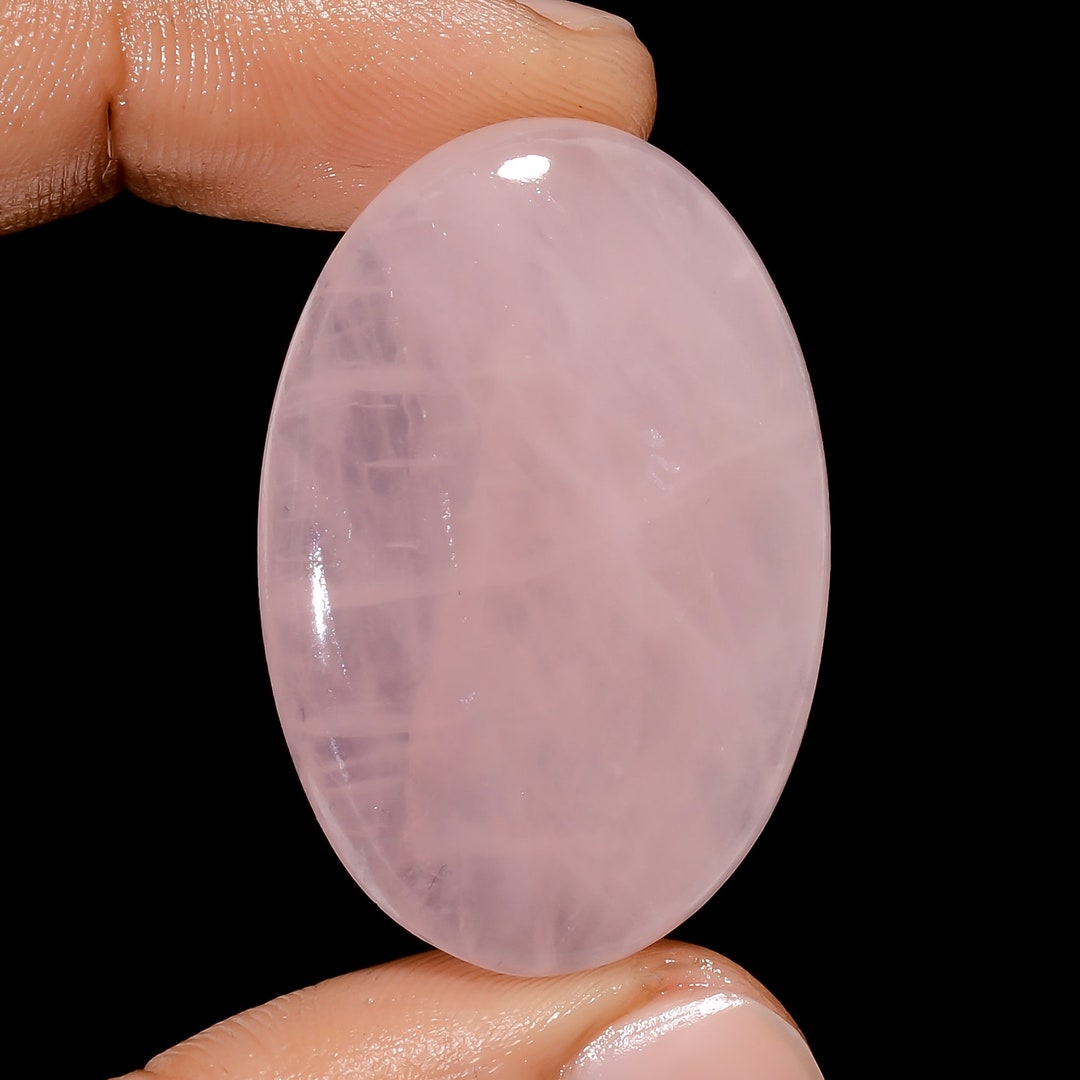 Natural Rose Quartz Gemstone Pink Quartz Cabochon Oval Rose Quartz Pink ...