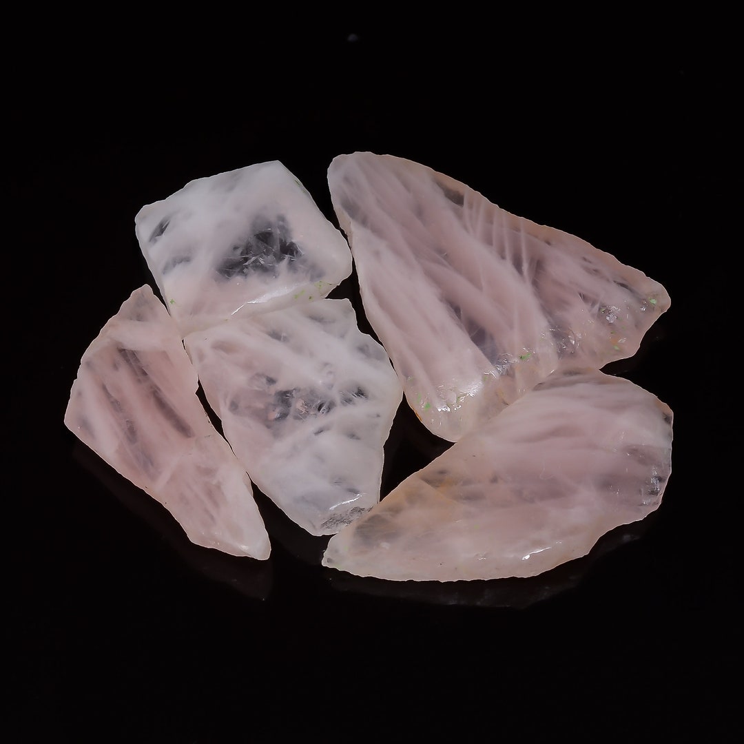 Natural Rose Quartz Slice Lot 5 Pieces Rose Quartz Rough Slice Lot ...