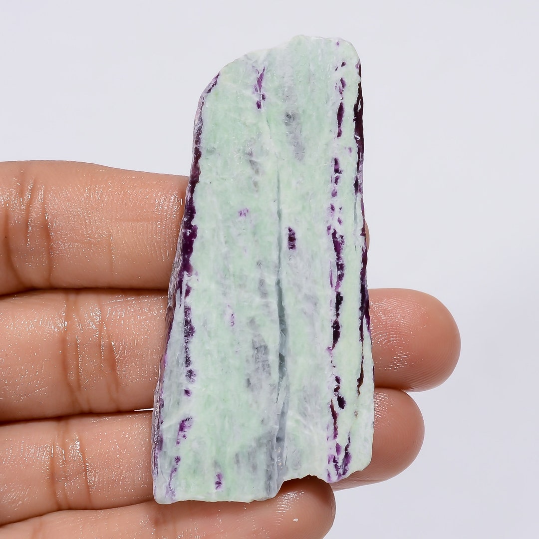 Polished Kammererite Slice: Raw Rough Kemmererite Palm Stone (60X28X8 ...