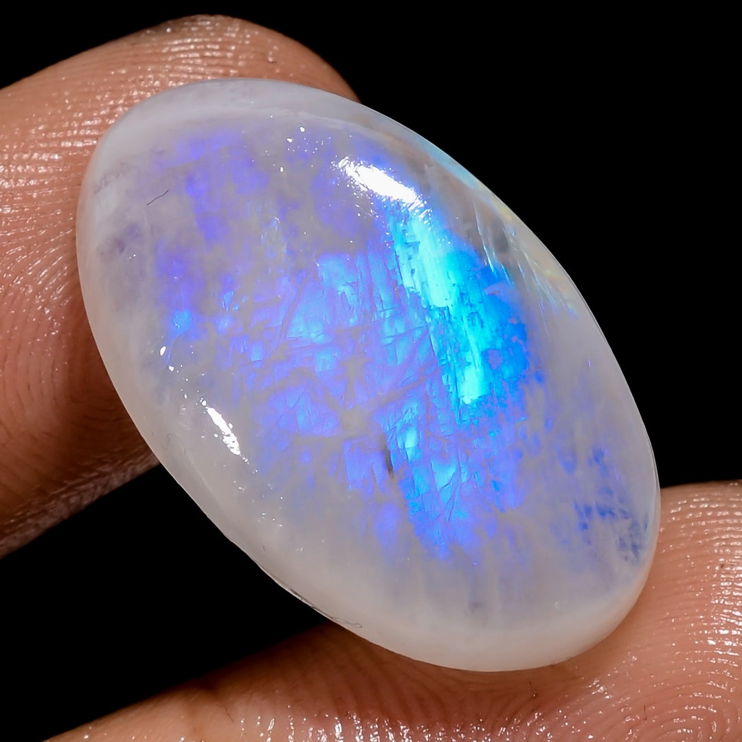 Natural Blue Fire Rainbow Moonstone Gemstone Blue Fire Moonstone Oval ...