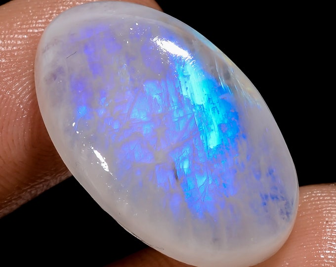 Natural Blue Fire Rainbow Moonstone Gemstone Blue Fire Moonstone Oval ...
