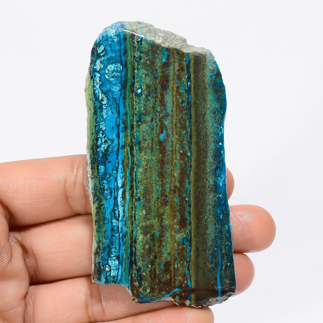 Natural Chrysocolla Crystal Slice Raw Fancy Shape Chrysocolla Slab Raw ...
