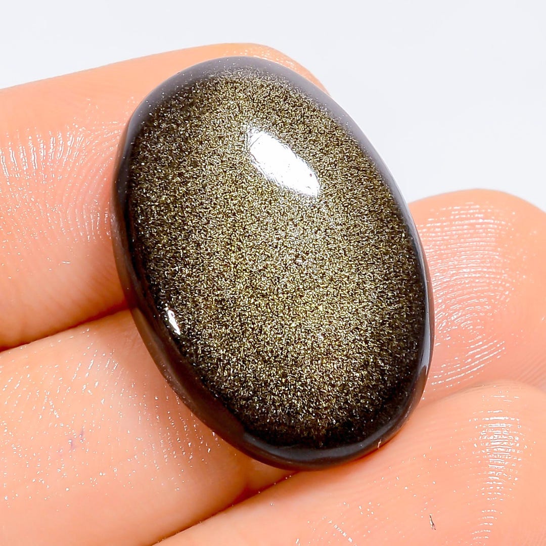 Natural Golden Sheen Obsidian Oval Shape Cabochon Loose Gemstone for ...
