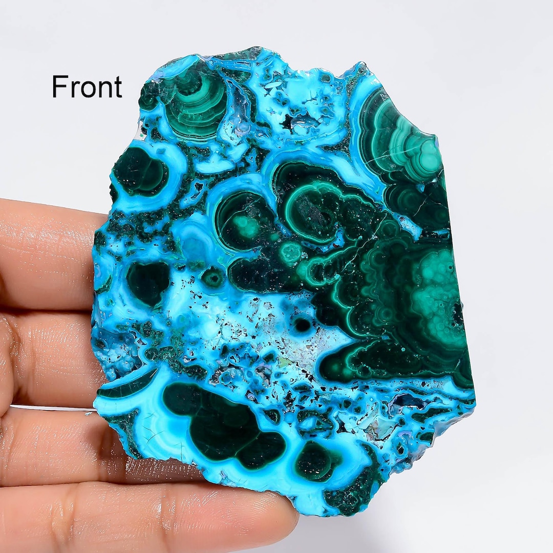 Natural Chrysocolla Malachite Slab Size 80X64X5 Mm Both Side Polished ...