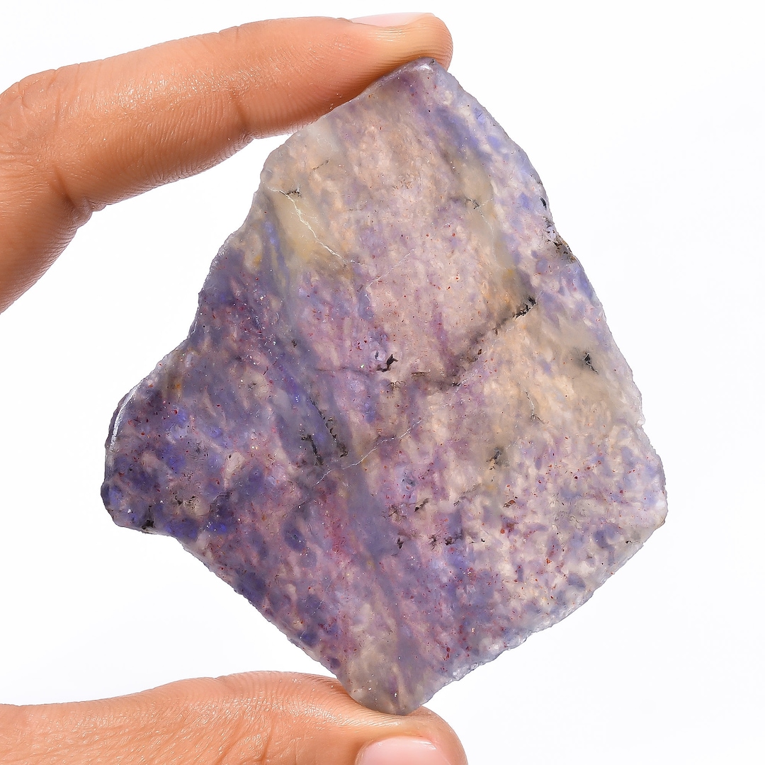 Natural Iolite Sunstone Slice Stone 63X56X5 Mm 183 Ct Fancy Shape Raw ...