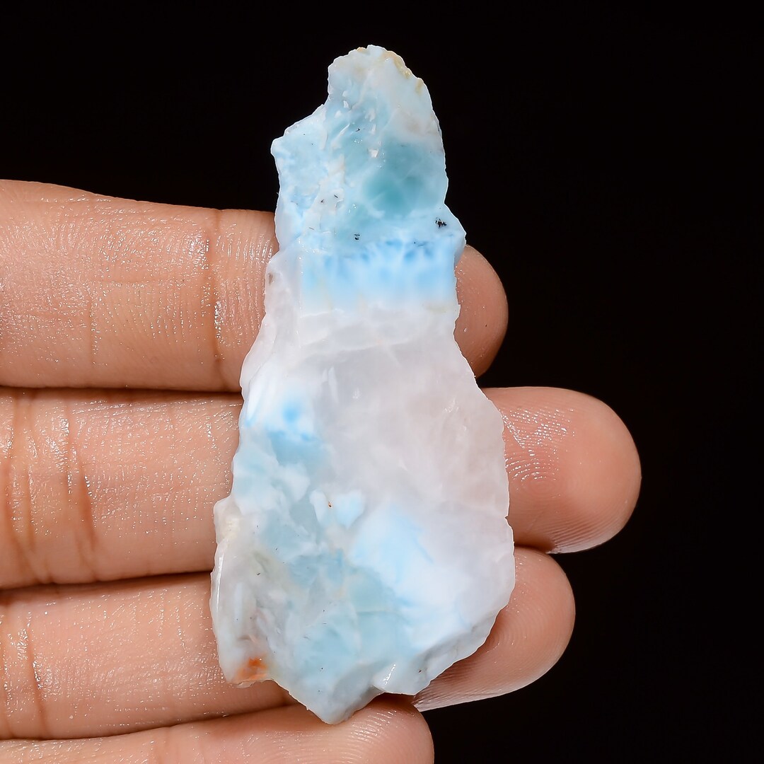 Natural Raw Larimar Slice Larimar Slab Raw Larimar Rough Slice 54X24X5 ...