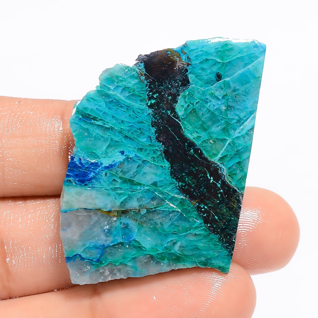 Natural Chrysocolla Crystal Slice Raw Fancy Shape Chrysocolla Slab Raw ...